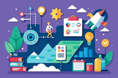 A Colorful Layout Showcasing Graphs Tools And Visual Elements For