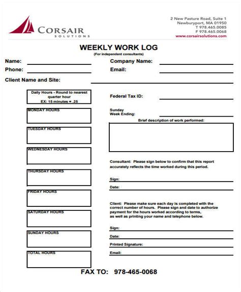 Free 31 Sample Daily Log Templates In Pdf Ms Word