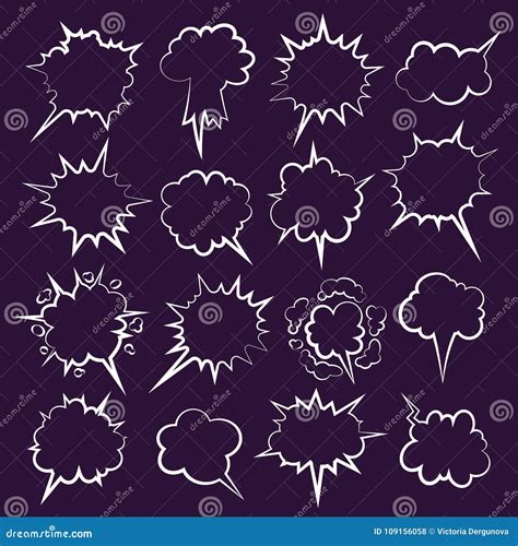 Comics Dialog Empty Cloud Bubble Stock Vector Illustration Of