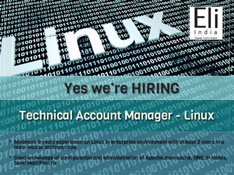 Eli India On Linkedin Hiring Technical Account Managers Linux We Are On A Lookout Of Few