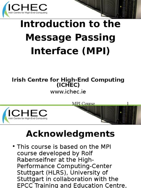 mpi lecture pdf message passing interface message passing