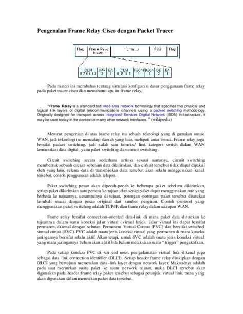 pdf pengenalan frame relay cisco dengan packet tracer part1