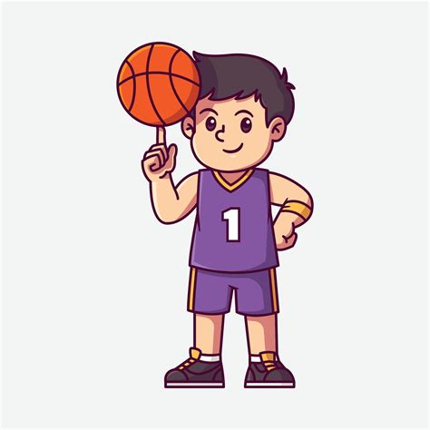 Cute Basketball Player Cartoon Character 39217107 Vector Art At Vecteezy