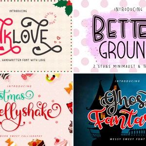 Script Font Bundle Handwritten Font Bundle Calligraphy Font Swash Font Tail Font Font With