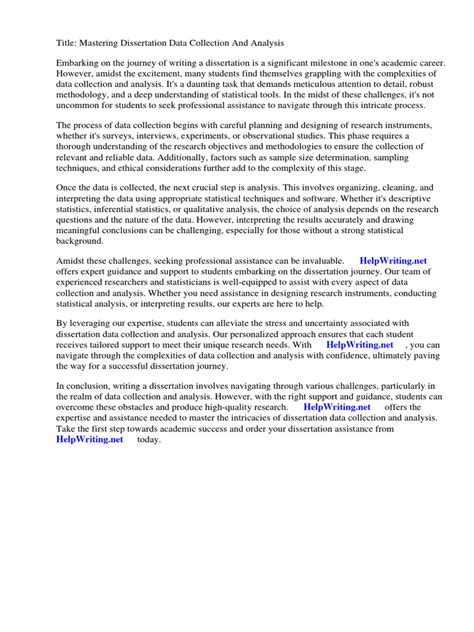 Dissertation Data Collection And Analysis Pdf Qualitative Research Statistics