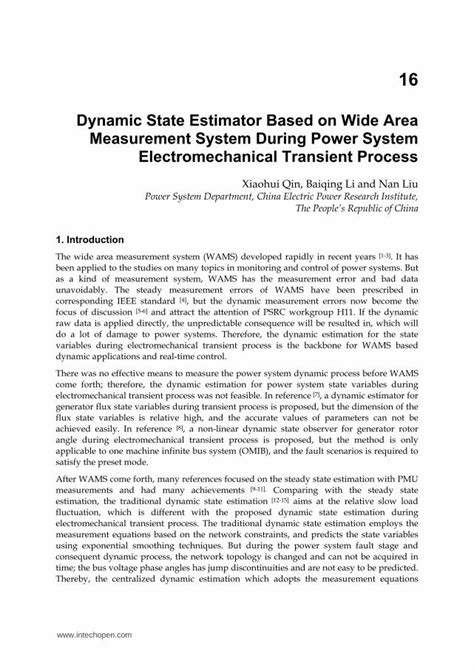 pdf dynamic state estimator based on wide area measurement system