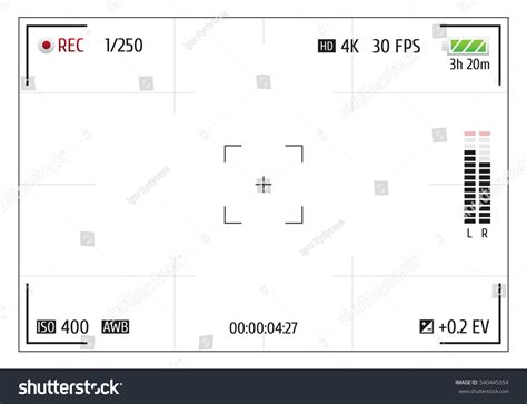 카메라 뷰파인더카메라의 초점 화면입니다뷰파인더 카메라 녹화디자인에 스톡 벡터로열티 프리 540445354