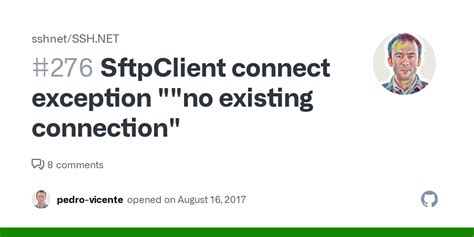 Sftpclient Connect Exception No Existing Connection Issue