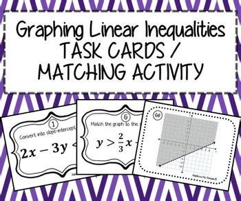 TASK CARDS MATCHING ACTIVITY Algebra Graphing Linear Inequalities