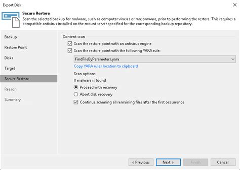 Step 6 Specify Secure Restore Settings Veeam Agent Management Guide