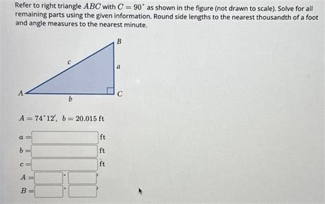 Solved Refer To Right Triangle Abc With C 90∘ As Shown In
