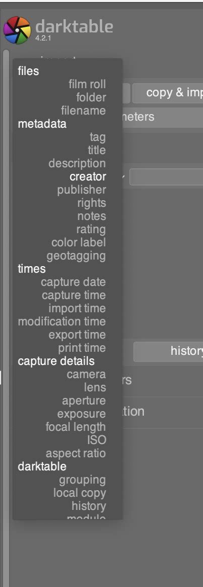 Contex Menu Items Are Not Correctly Displayed Darktable