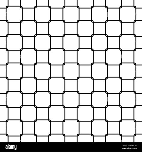 Seamless Abstract Black And White Rounded Square Grid Pattern