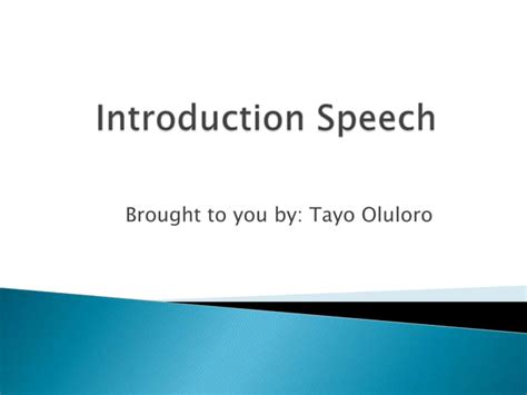 Introduction Speech Pptx