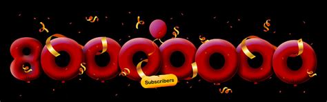 8000000명의 팔로워가 있는 배너는 3d 레드 풍선과 다채로운 색종이로 되어 주셔서 감사합니다 소셜 미디어 80m 팔로워 를위한 벡터 일러스트 3d 번호 감사 구독자를
