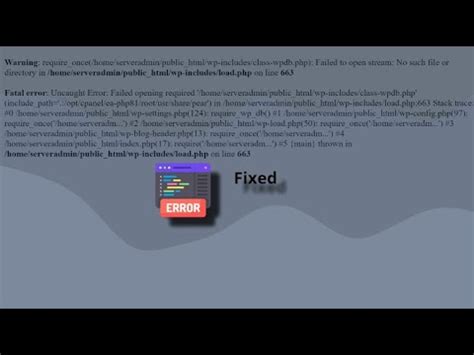 How To Fix Failed Opening Required Error In WordPress YouTube
