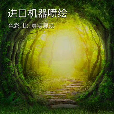 创意森系背景布仿真森林摄影道具喷绘油画布外景拍摄绿草地蓝天空田园风景3D立体静物产品护肤品拍照背景 虎窝淘