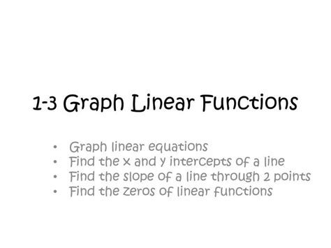 PPT 1 3 Graph Linear Functions PowerPoint Presentation Free Download ID 2661408