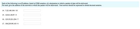 Solved Each Of The Following Is An IP Address Listed In Chegg Com