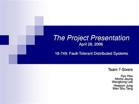 Ppt The Project Presentation April 28 2006 18 749 Fault Tolerant