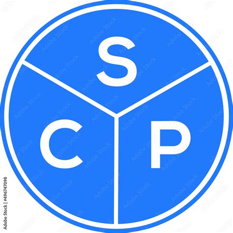 Scp Letter Logo Design On White Background Scp Creative Circle Letter