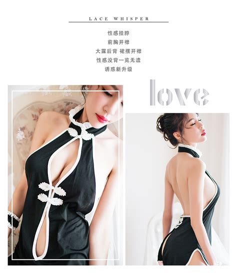 新款情趣内衣女性感古典旗袍开叉高立领复古盘扣露背诱惑制服 阿里巴巴