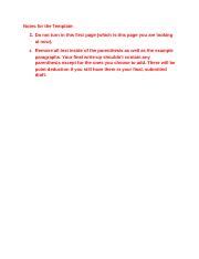 TLC Report Template Docx Notes For The Template Do Not Turn In This First Page Which Is