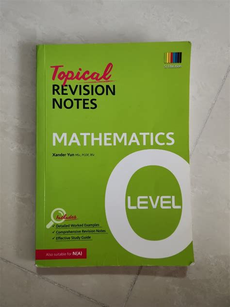 Maths O Level Topical Revision Notes Hobbies And Toys Books And Magazines