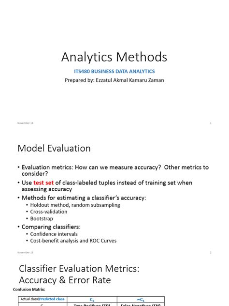Lesson 6 Analytics Methods Pdf Sensitivity And Specificity Cross