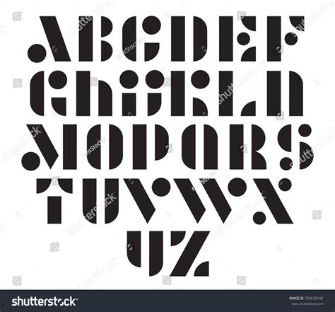 Geometric Modular Vector Font Creative Stencil Stock Vector Royalty Free 703628194 Shutterstock