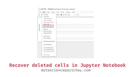 Undo Cell Deletion In Jupyter Notebook Data Science Parichay