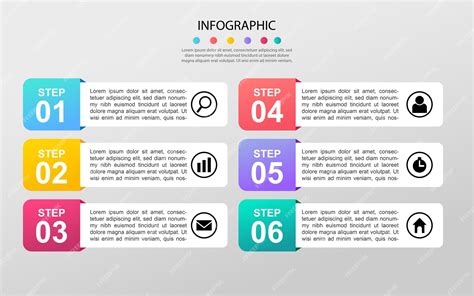 현대 비즈니스 데이터 시각화 프로세스 차트 그래프 다이어그램 Infographic의 추상 요소 프리미엄 벡터