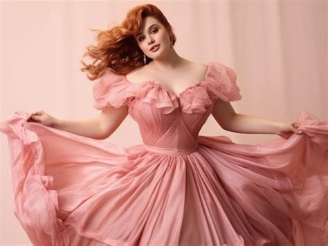 Premium Ai Image Plus Size Woman In Emotional Dynamic Pose
