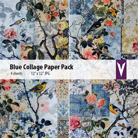 Blue Collage Papers Try It Like It Create It