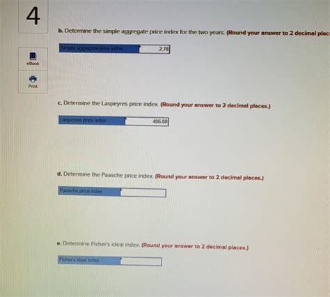 Solved 4 B Determine The Simple Aggregate Price Index For