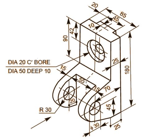 solved a ﻿create a part drawing with the three orthogonal