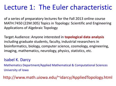 Ppt Lecture 1 The Euler Characteristic Powerpoint Presentation Free Download Id2487572