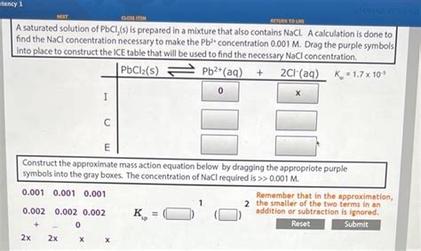 Solved A Saturated Solution Of Pbcl2 S Is Prepared In A