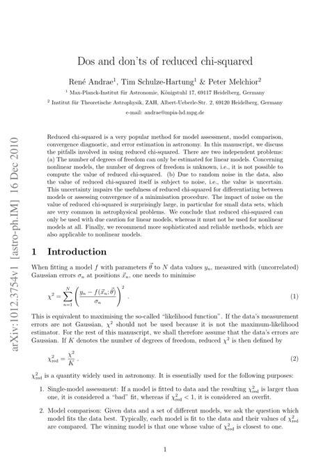 pdf dos and don ts of reduced chi squared
