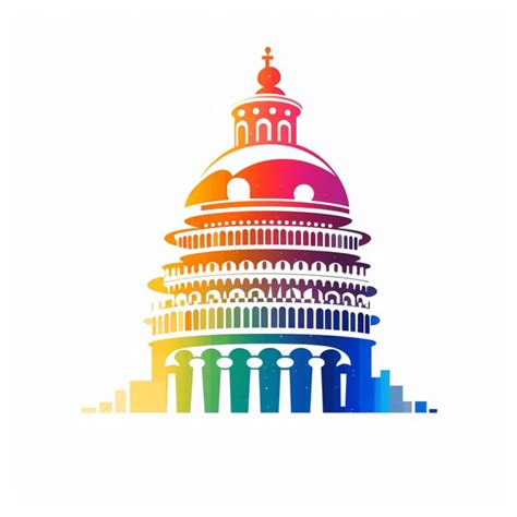 Premium Ai Image A Brightly Colored Illustration Of A Building With A Dome Generative Ai