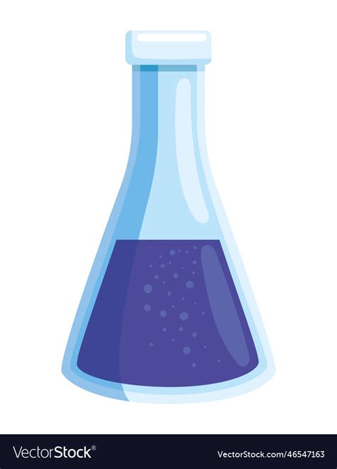 Science Blue Liquid In Beaker Flask Royalty Free Vector