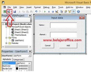 Membuat Form Input Data Pada Excel VBA Belajar Office