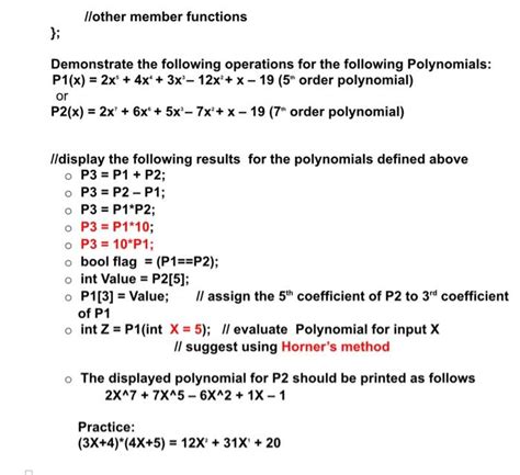 Solved Using The Given Polynomial Function Write The C Chegg Com