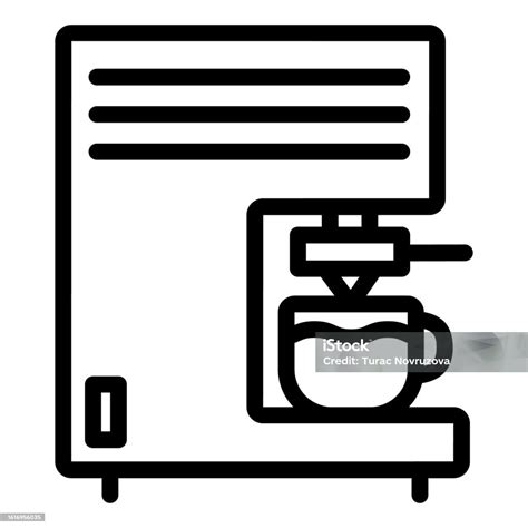 커피 머신 라인 아이콘입니다 커피 메이커 기호 흰색 배경에 윤곽선 스타일 픽토그램 전기 주방 장비 간판 모바일 개념 웹 디자인