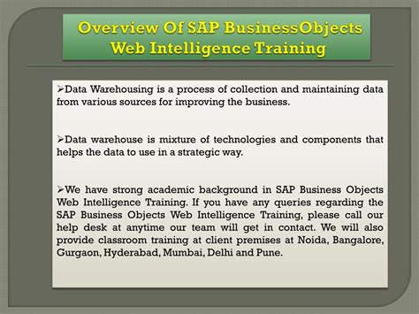 Ppt Sap Businessobjects Web Intelligence Training Sap Webi Training Powerpoint Presentation