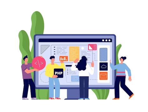 Premium Vector Web App Developers Web Illustrations Developer Website Interface Development