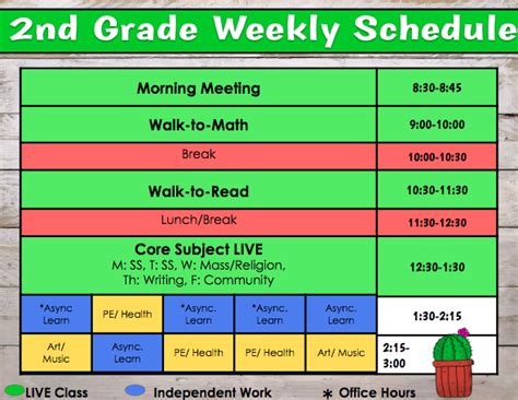 Daily Schedule Ms Wolgamotts 2nd Grade Worksheets Library
