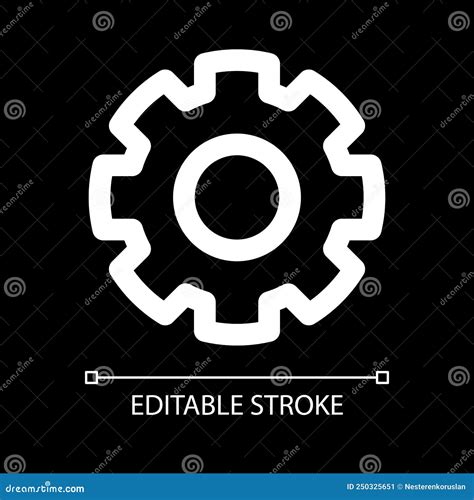 Settings White Linear Ui Icon For Dark Theme Stock Vector Illustration Of Setup Gear 250325651