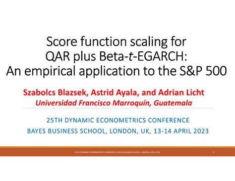 Pdf Score Function Scaling For Qar Plus Beta T Egarch An Empirical Application To Sandp 500