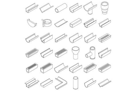 Gutter Icons Set Vector Outline Graphic By Ylivdesign · Creative Fabrica